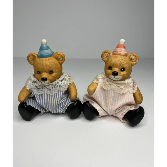 Homco | Accents | Birthday Bears Porcelain Homco Vintage Boy Girl Bears ...